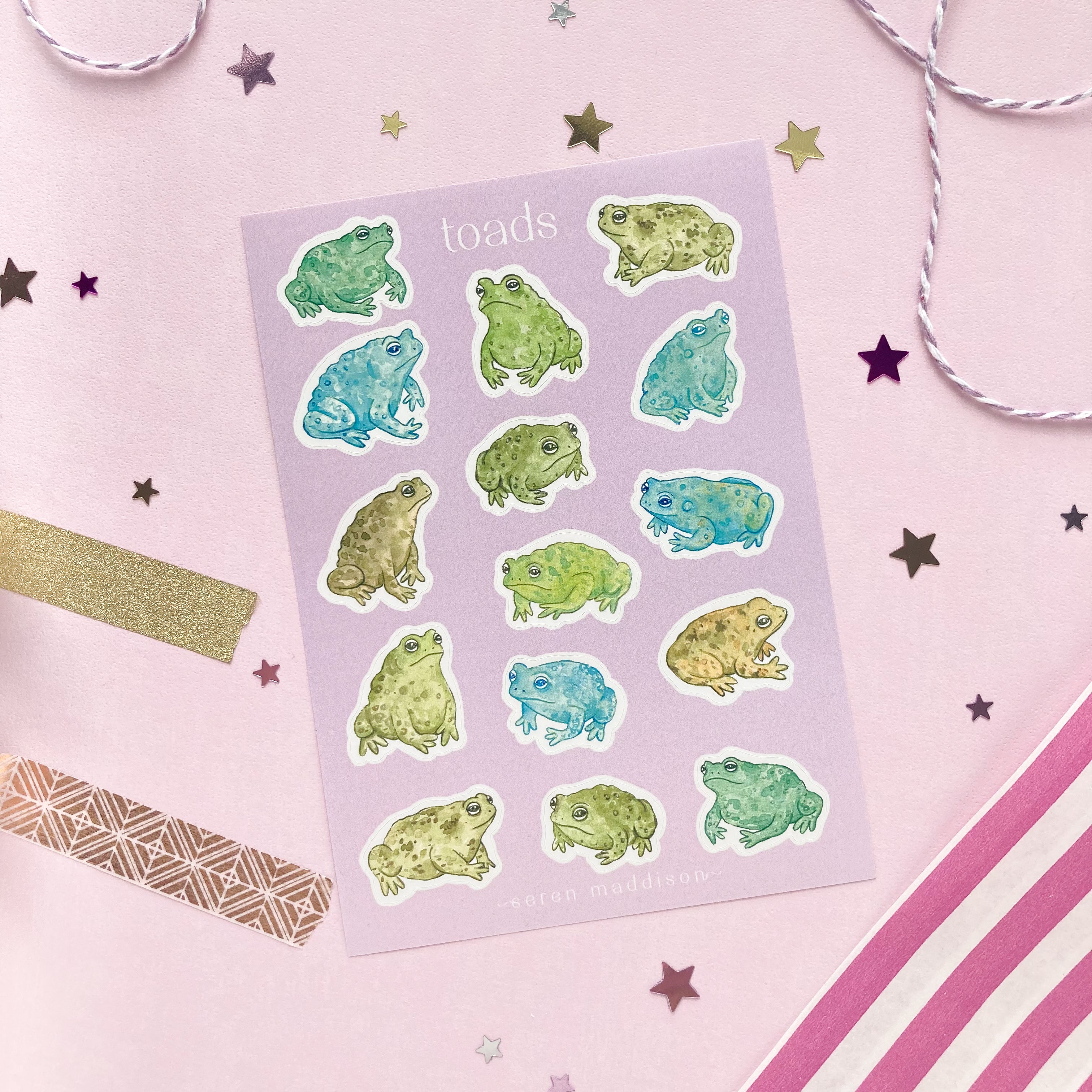 Toad Sticker Sheet – Seren Maddison